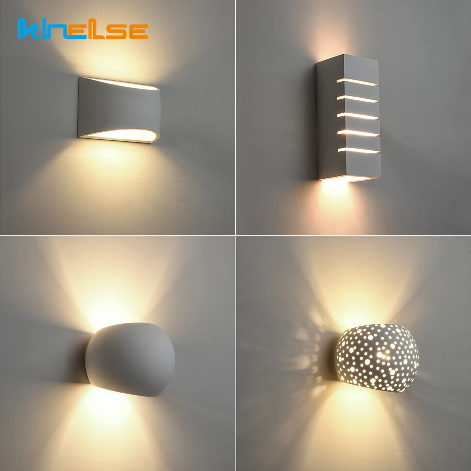 Modern Gypsum Wall Lamp G9 LED Creative Plaster Material Wall Light ...