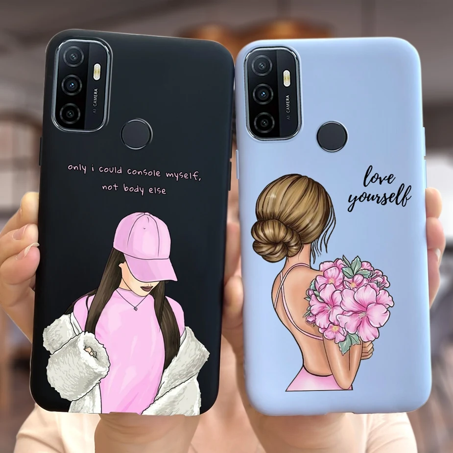 For-Oppo-A53-Case-Stylish-Pretty-Girls-Cover-Soft-Silicone-Phone-Case ...
