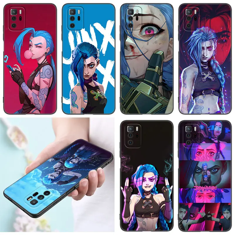 Arcane-jinx-vi-funda-de-tel-fono-de-silicona-negra-para-Xiaomi-Redmi ...