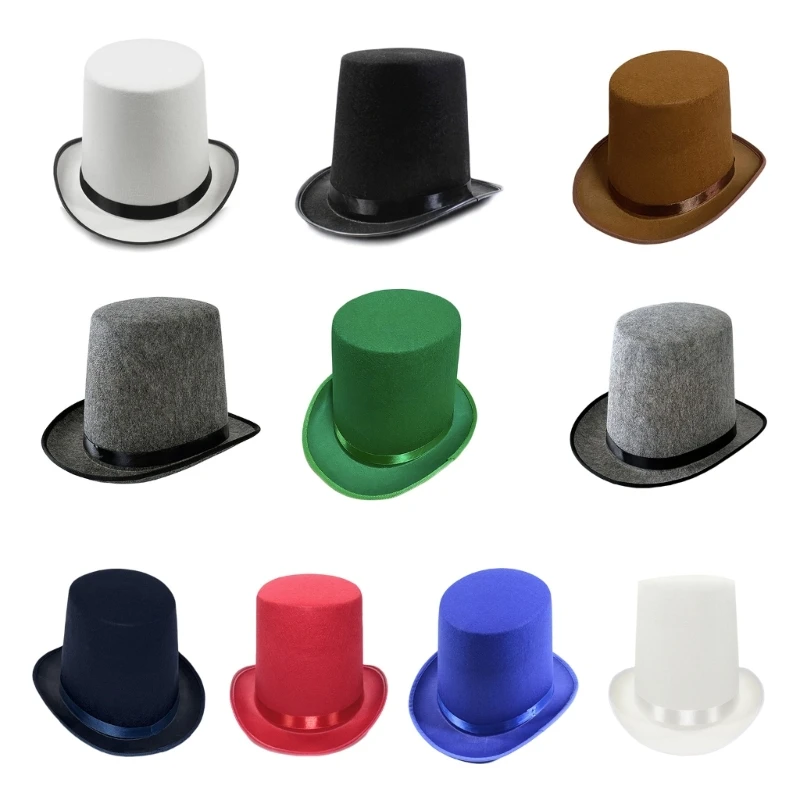 Vintage Fedora Top Hat Solid Color Short Brim Top Hat Western Cowboy ...