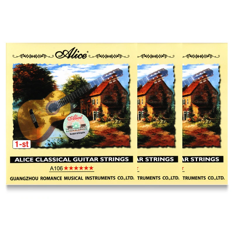 6pcs-set-Alice-Classical-Guitar-Strings-Clear-Nylon-Strings-with-Silver ...