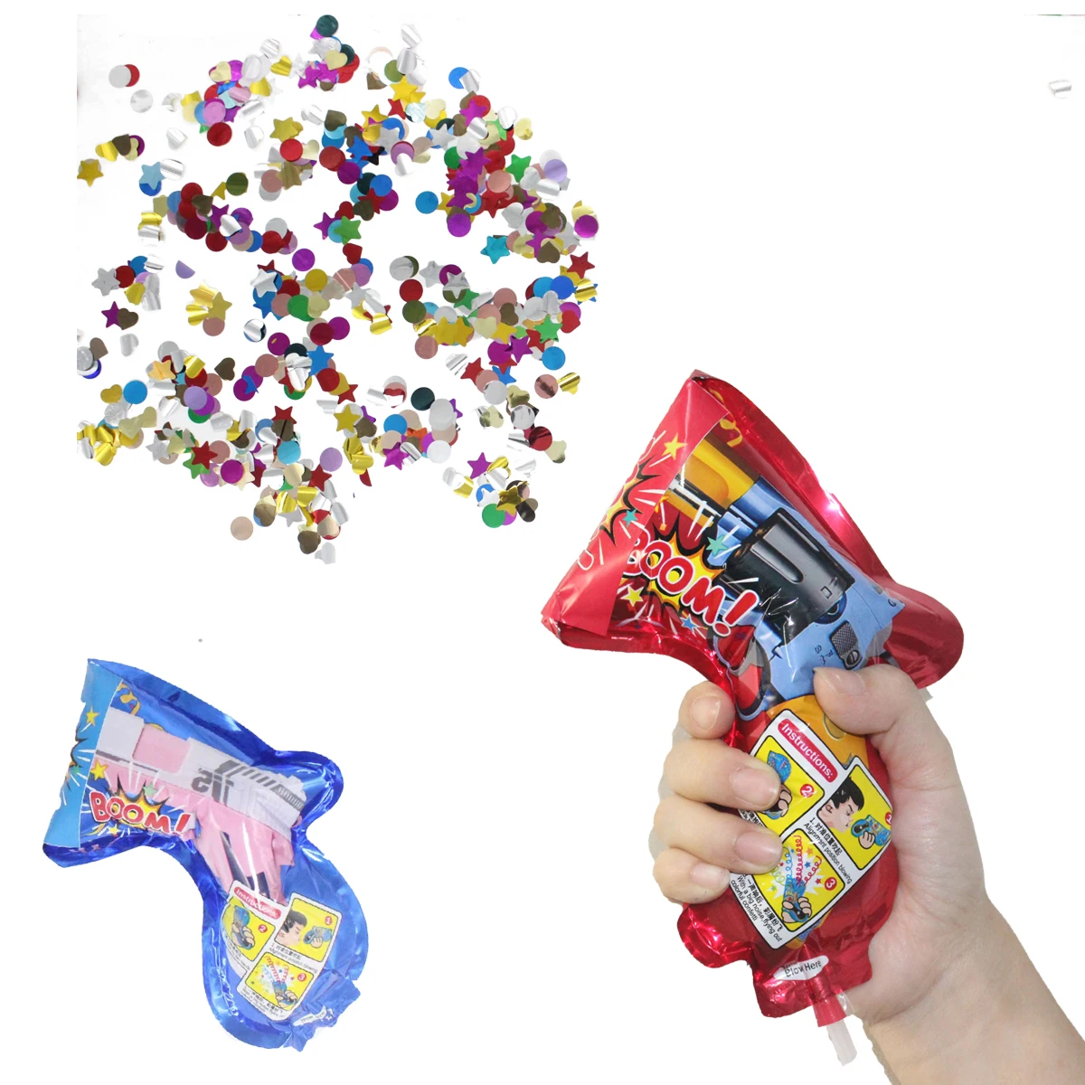 6pcs-Inflatable-Firework-Toy-Handheld-Gun-Confetti-Foil-balloons ...