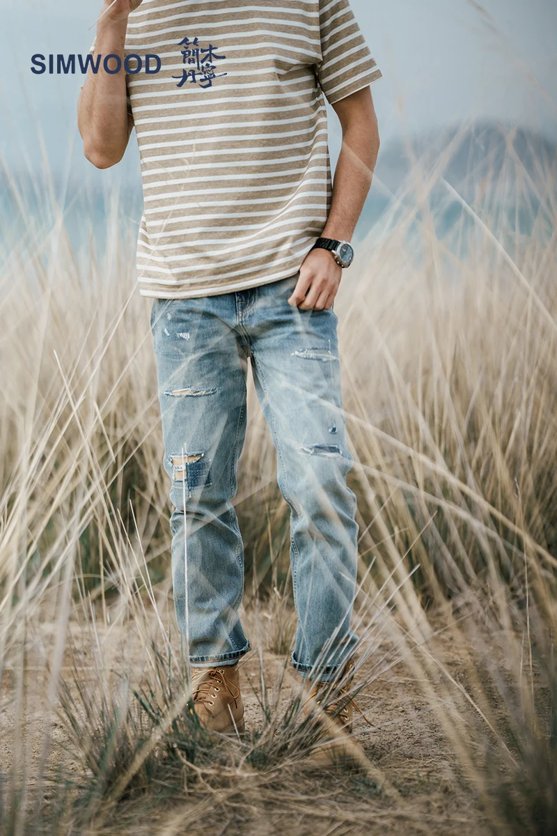 SIMWOOD-High-Standard-2023-Autumn-Winter-New-Regular-Straight-Ripped-Selvedge-Jeans-Men-Fashion ...