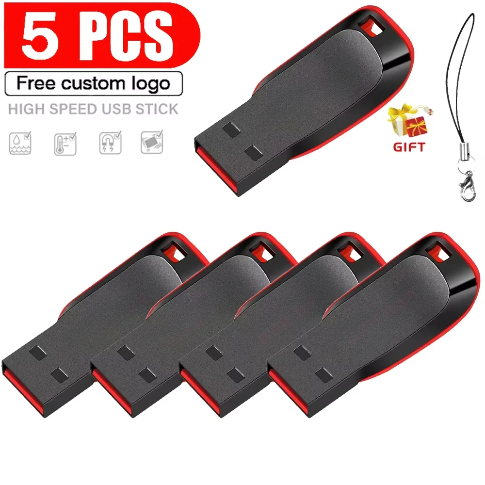 5PCS/LOT High Speed Genuine USB Flash Drive 128GB Black Pen Drive Free ...