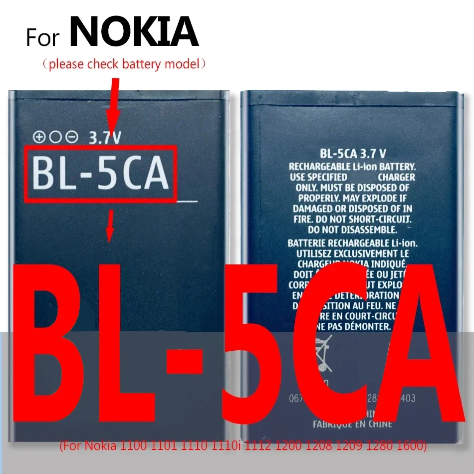 BL-5CA-4C-5B-5C-Battery-For-Nokia-1110-1111-1200-5130XM-7600-N70-E60 ...