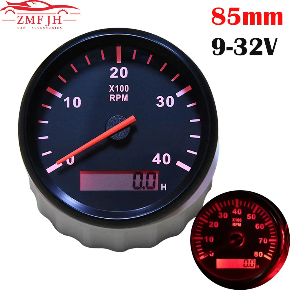 85MM-Tacho-Meter-Gauge-Universal-Marine-Car-Tachometer-4000-RPM-Digital ...