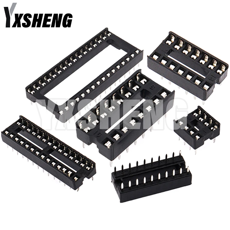 10 pz. IC-socklar 2,54 mm con 8, 14, 16, 18, 20, 24, 28, 40 pin, base ...