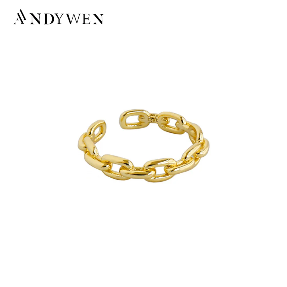 925 Sterling Silver Resizable Ring | 925 Sterling Gold Chain Ring - 925 ...