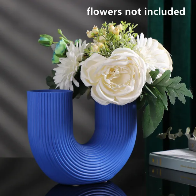 Resin U Shape Vase for Modern Home Decor - Touch of Decor