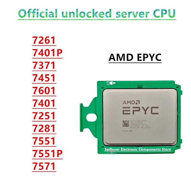AMD EPYC 7261 7401P 7371 7451 7601 7401 7251 7281 7551 7551P 7571 ...