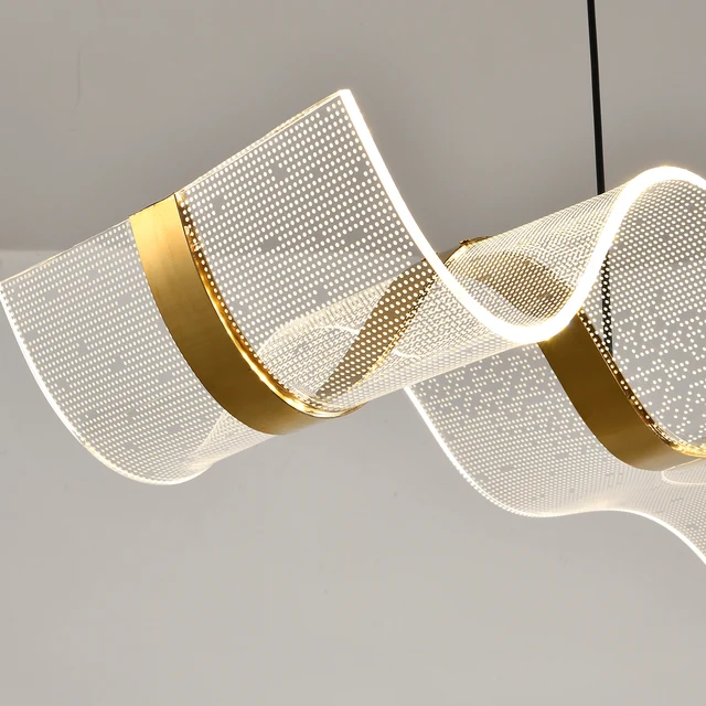 Saint-Martin-Vesubie | Modern Wave-Designed Gold Chandelier - Oolighting