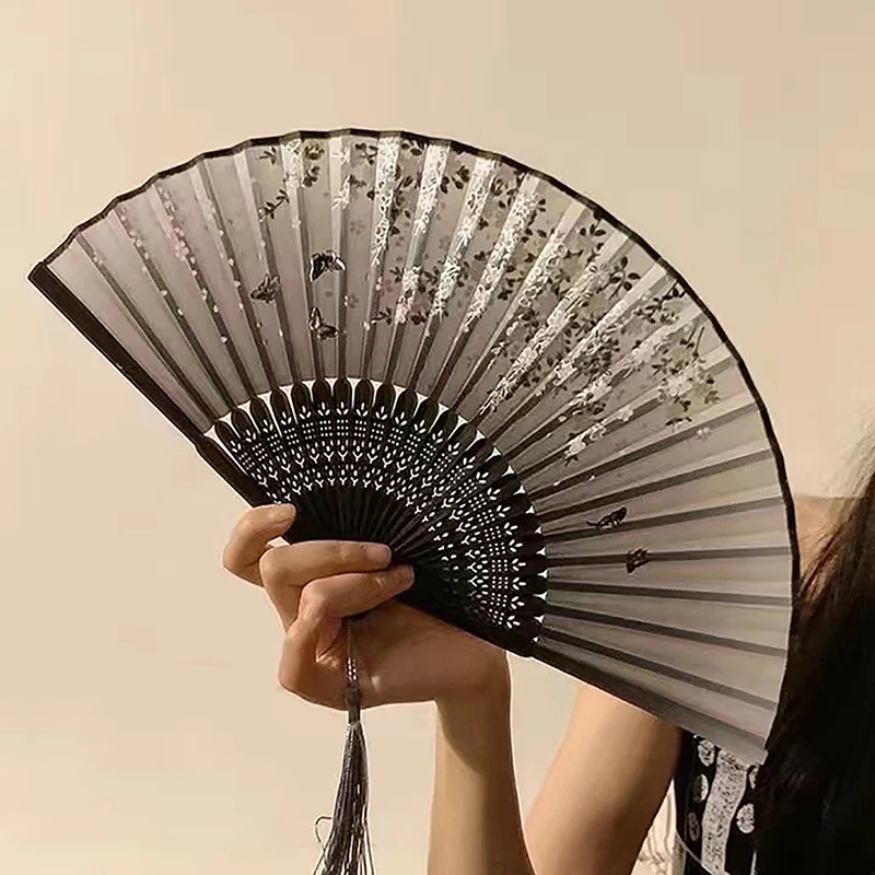 Bamboo-Antique-Folding-Fan-Chinese-Style-Fan-Summer-Female-Dance-Fan ...