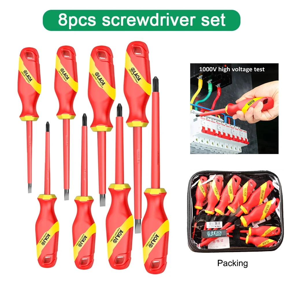 LAOA-8PCS-Insulated-Screwdriver-Sets-1000V-VDE-Slotted-Phillips ...