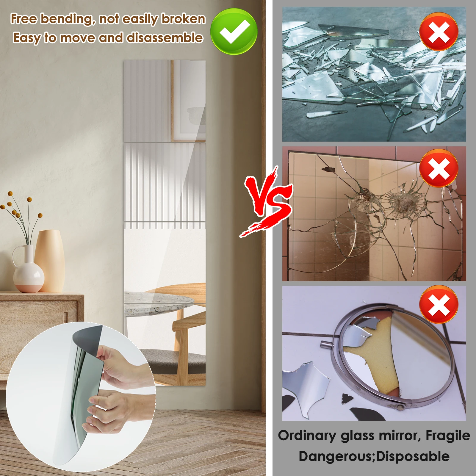 Self adhesive mirror tiles store