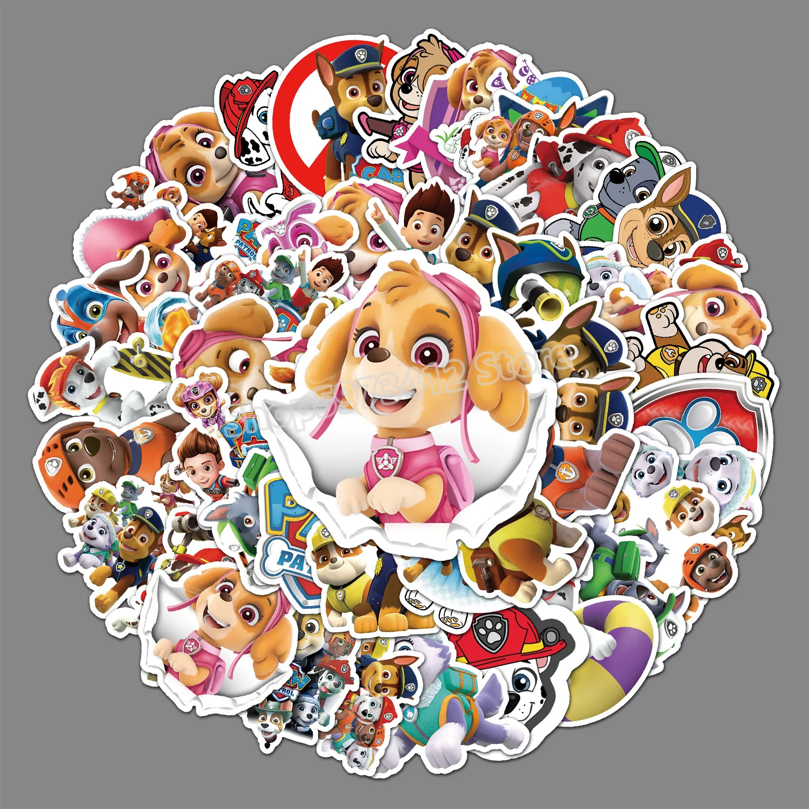 Paw Patrol Stickers Anime Figure Chase Marshall Skye Rubble, 49% OFF