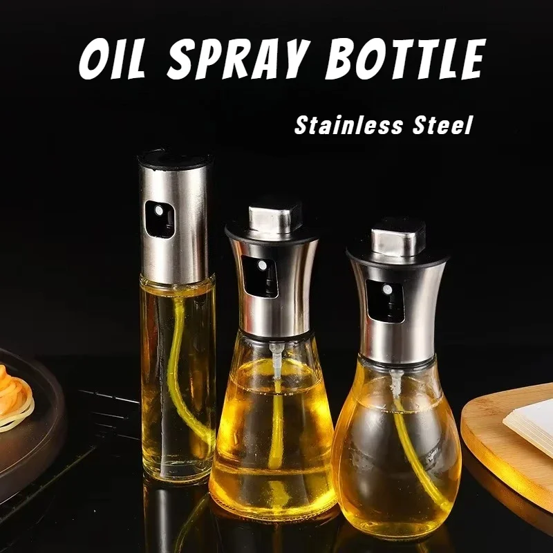1Pc Stainless Steel Oil Spray Bottle Kitchen Cooking Olive Oil ...