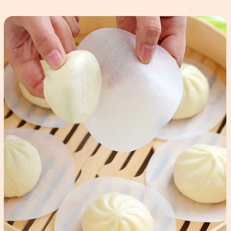 50pcs-Circular-anti-stick-bread-pad-paper-steamer-paper-baking-silicone ...