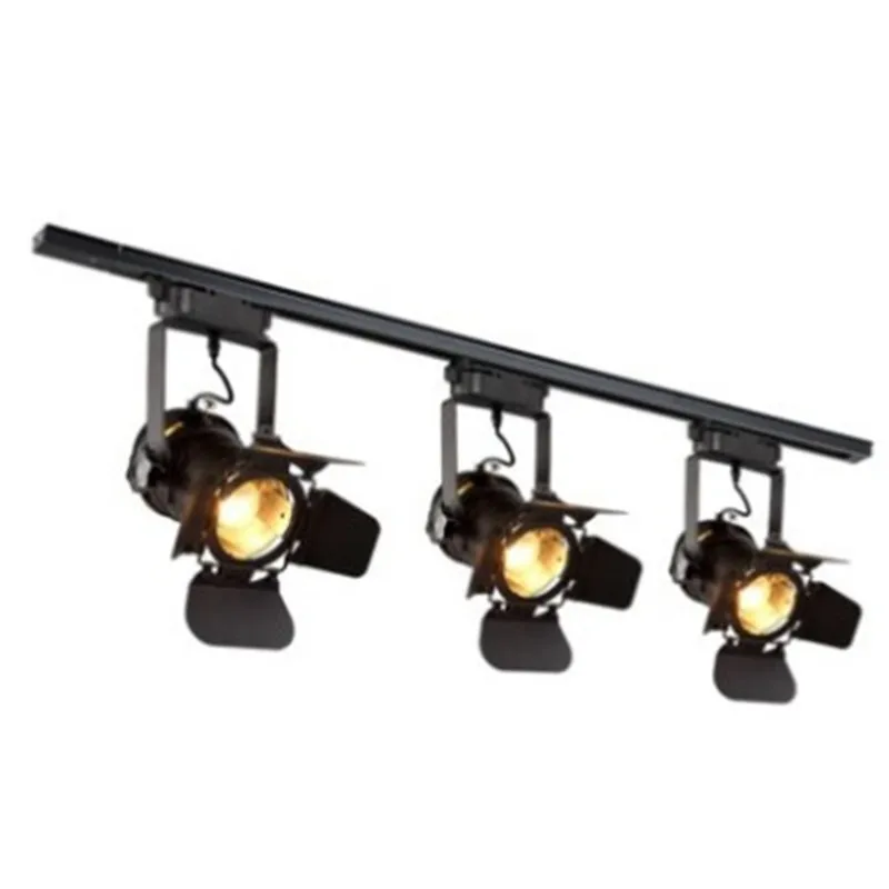 Rail-Track-Light-E27-Vintage-Industrial-Loft-Ceiling-Lamp-Retro-Black ...