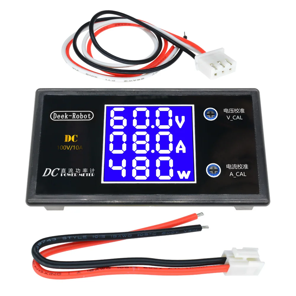 DC-0-100V-10A-LCD-Display-Digital-Voltmeter-Ammeter-Wattmeter-Voltage ...