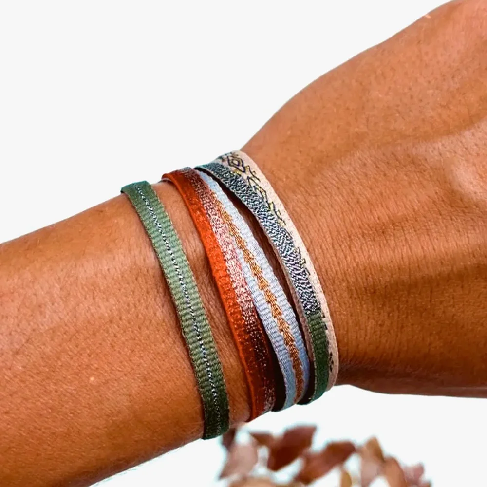 KKBEAD Colombia Cloth Bracelet Vintage Handwoven Braided Wristband ...