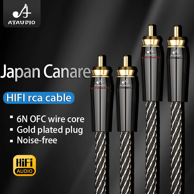 HiFi-RCA-Audio-Cable-6N-OFC-Core-with-Gold-Plated-Plug-Stereo-2RCA-Male ...