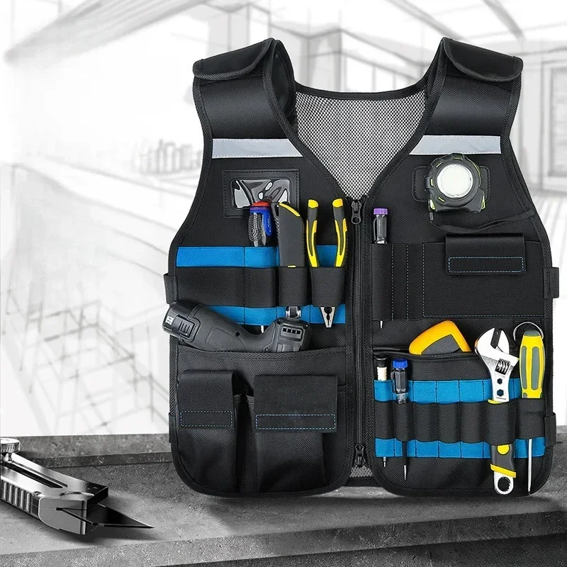Electrician-Carpenter-Work-Vest-Multi-functional-Electrician-Hardware ...