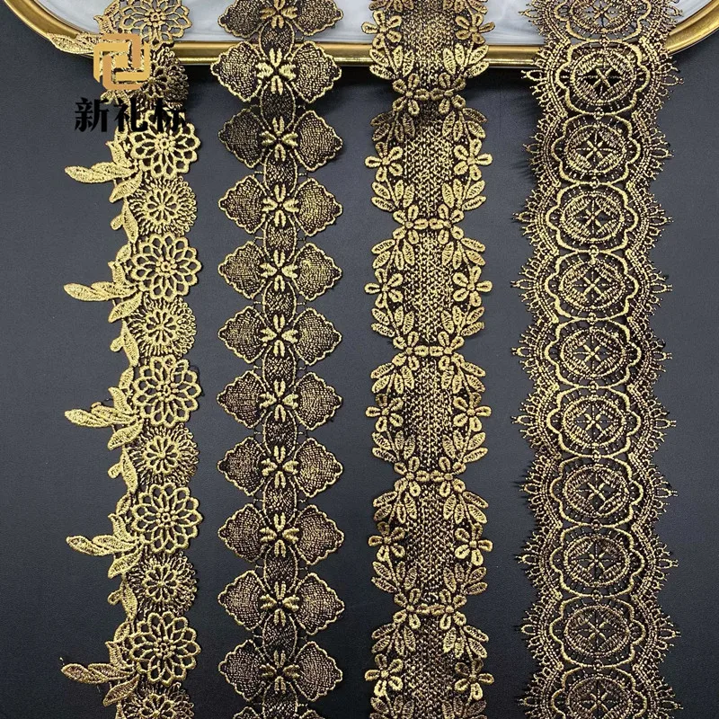 1-Yards-Gold-Lace-Trim-Ribbon-Fabric-Sewing-Craft-DIY-Clothes ...