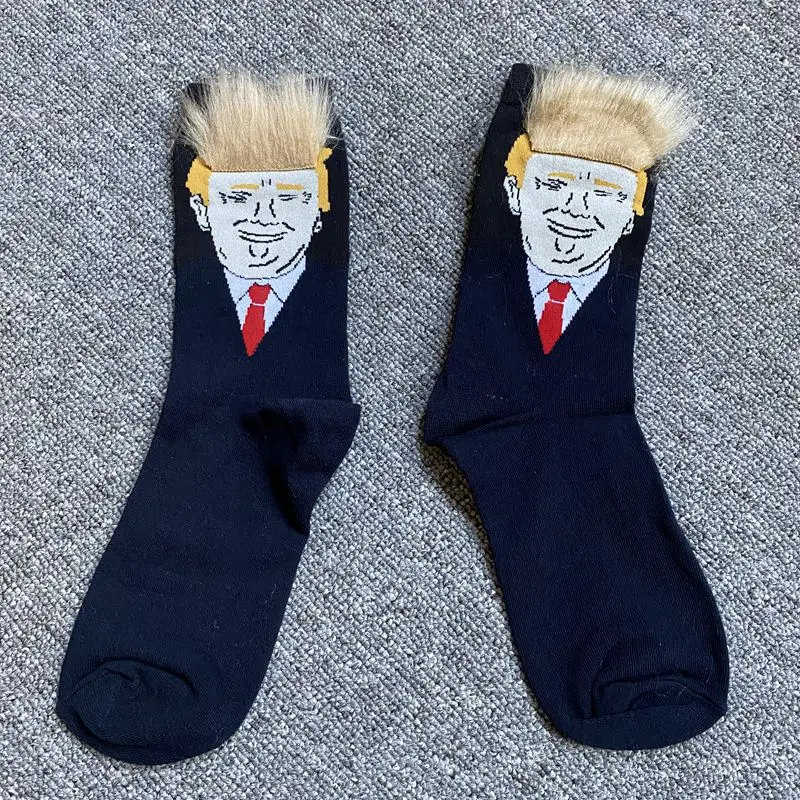 2024-New-Trump-Socks-with-Hair-Spoof-Funny-President-Donald-Trump-Socks ...