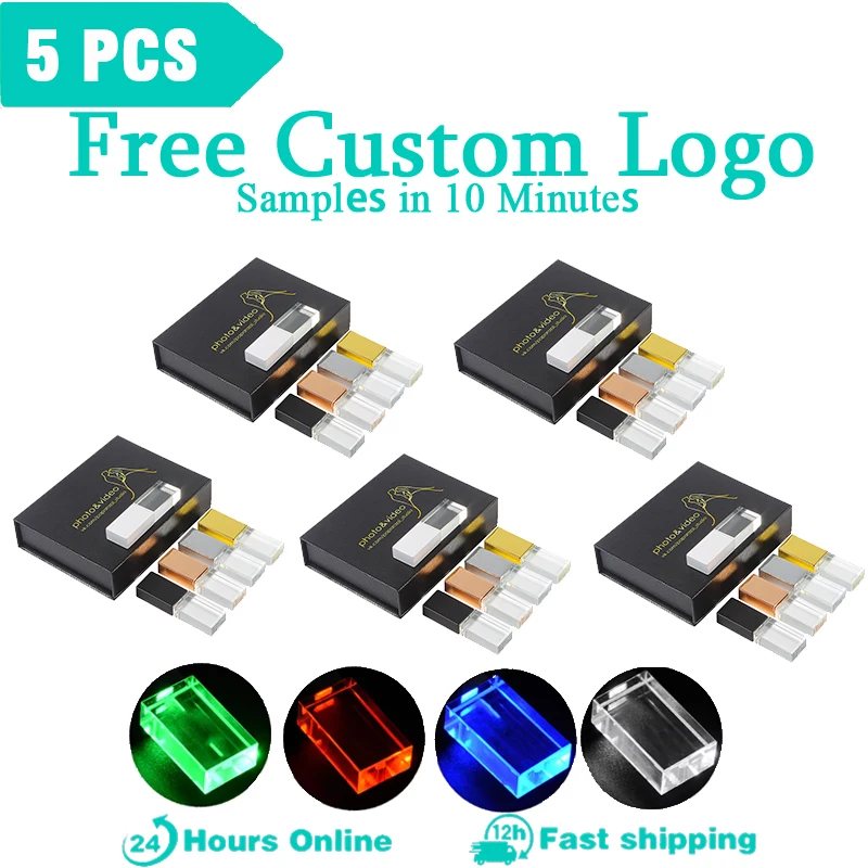 5-p-s-lote-usb-flash-drives-128gb-cristal-pen-drive-64gb-logotipo ...