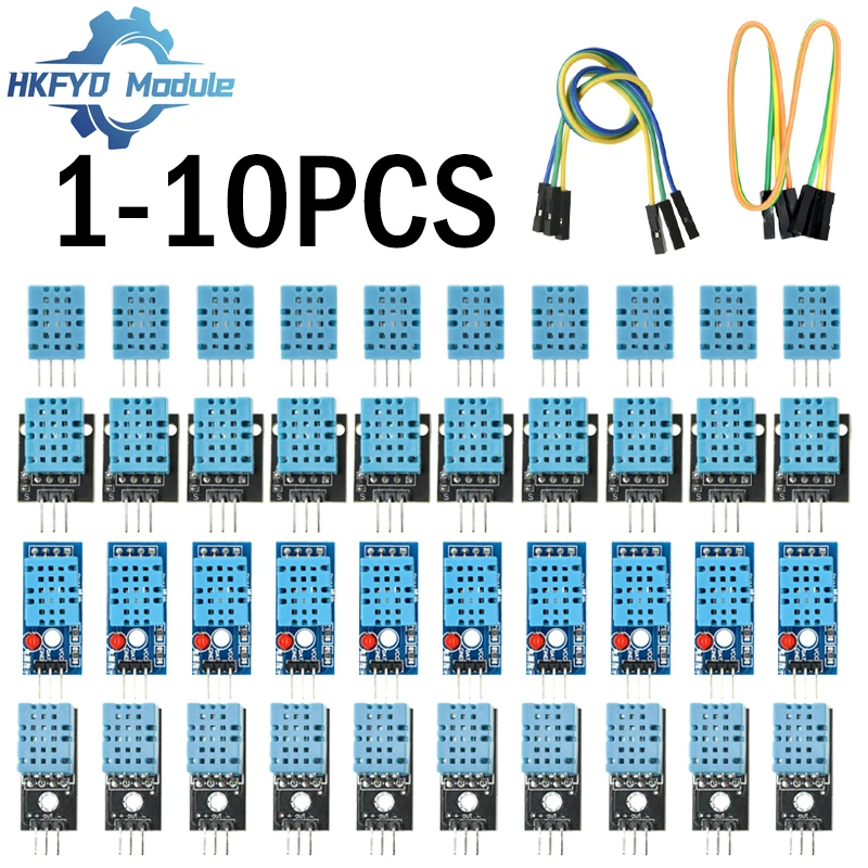 1-10pcs Smart 3pin KY-015 DHT-11 DHT11 Digital Temperature And Relative ...