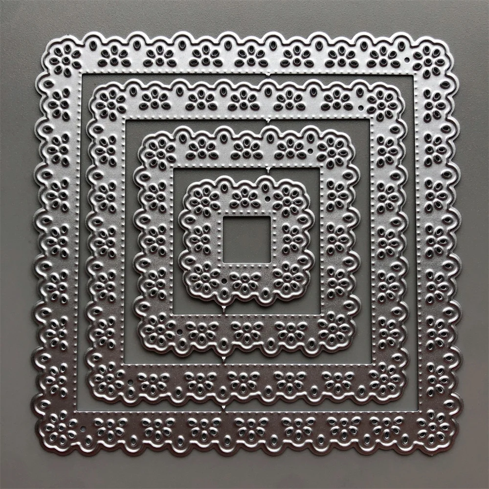 2022 New Square Lace Metal Cutting Dies Diy Scrapbooking Embossing ...