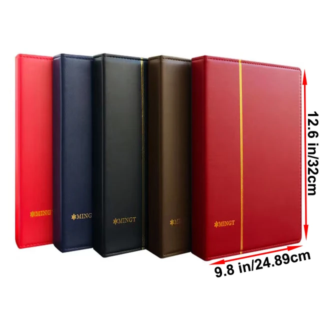 A4 Leather Stamp Storage Album Coin Collection Ring Binder for Tokens ...