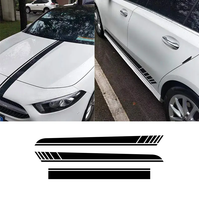 Car-Hood-Decals-Side-Stripes-Skirt-Stickers-For-Mercedes-Benz-A-Class ...