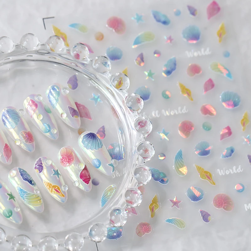 Illusion Colored Shell Conch Starfish Pearl 5D Soft Embossed Relief ...