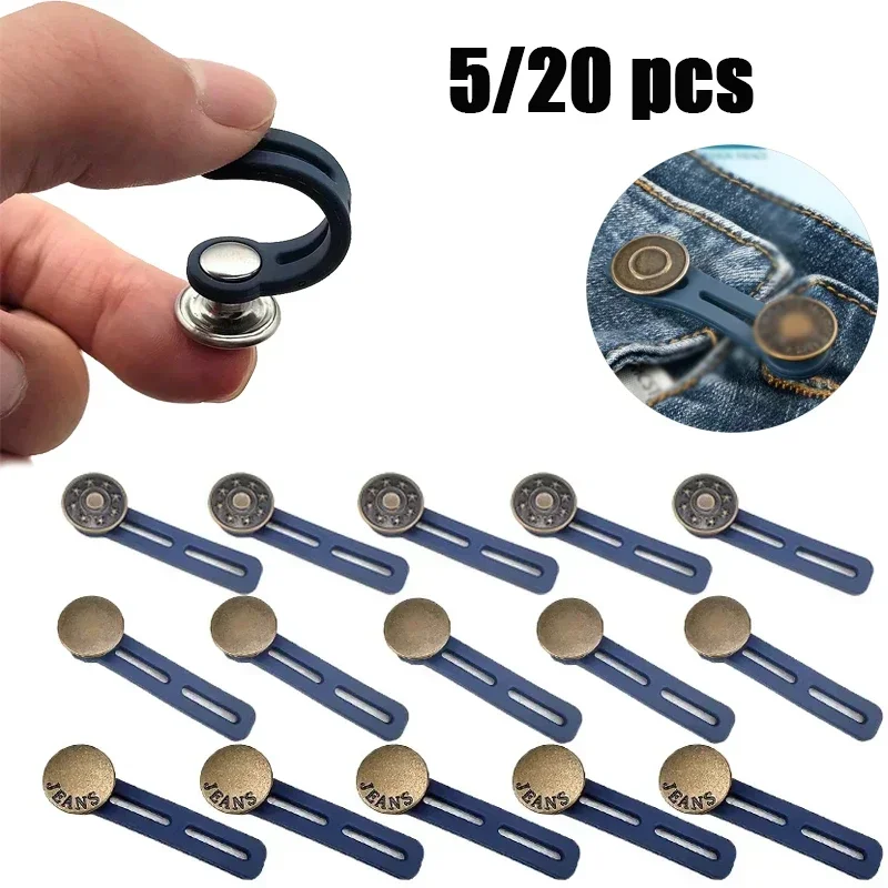 5-20-Pcs-Sewing-Buttons-Adjustable-Disassembly-Retractable-Jeans-Waist ...