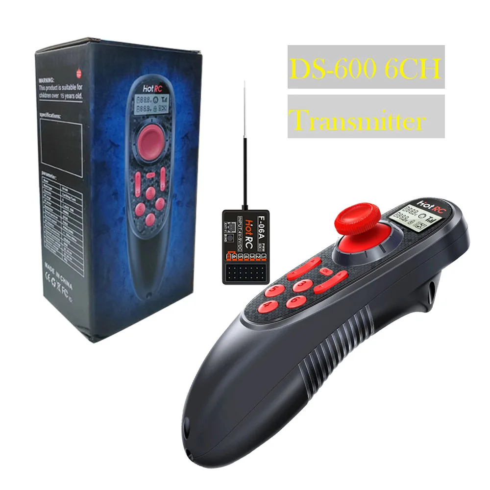 HOTRC DS-600 6CH 2.4GHz Radio System Transmitter Remote Controller F ...