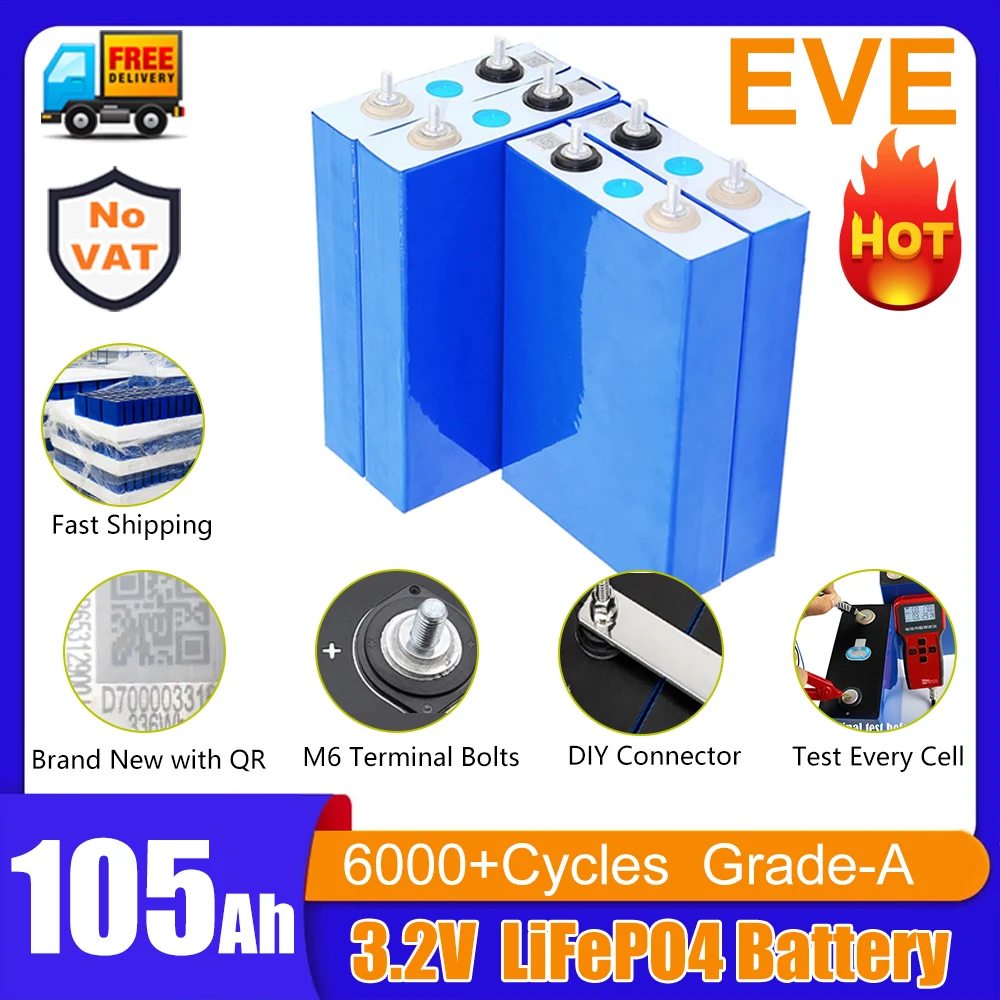 EVE-105Ah-3-2V-LiFePO4-Battery-280Ah-310Ah-with-QR-Code-Grade-A-Full ...