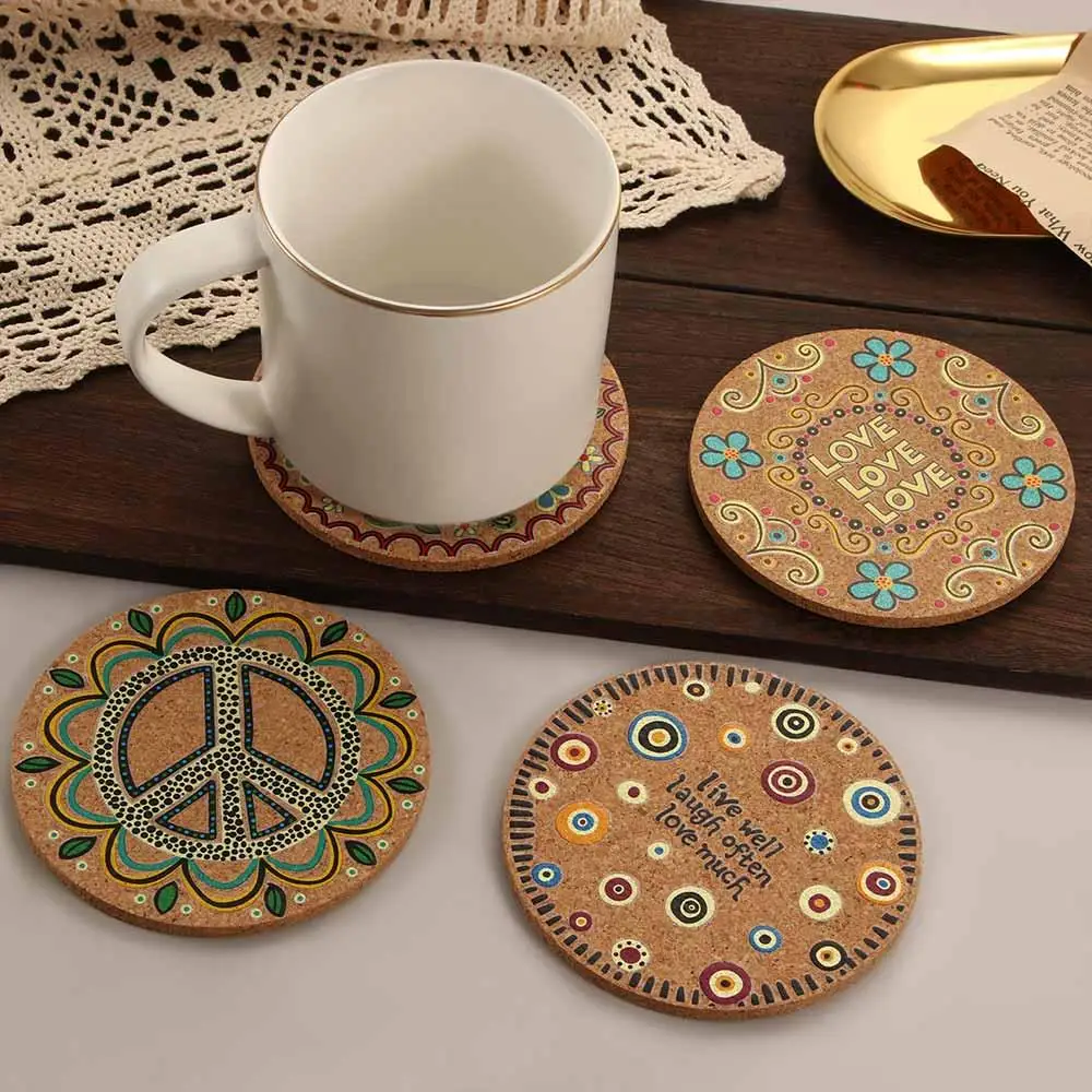 4Pcs-Set-Color-Round-Cork-Coaster-Coffee-Drink-Tea-Cup-Mat-Placemat ...