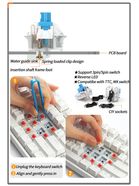 CIY Tester 68 Keyboard Switch Tester Hot Swappable CIY68 Tester68 ...