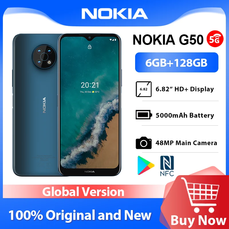 Original Nokia G50 Snapdragon 480 5G 6GB RAM 128GB ROM 6.82″ 48MP ...