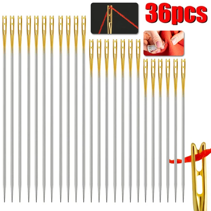12-24-36pcs-Self-threading-Sewing-Needle-Stainless-Steel-Fast-Automatic ...