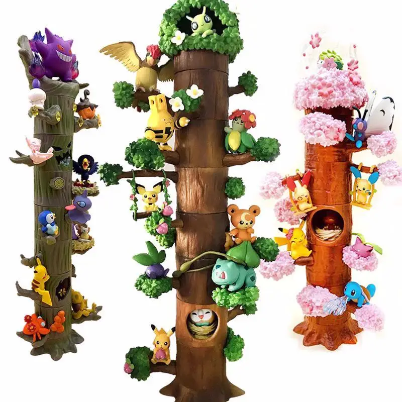 Pokemon-Toy-Tree-Stump-Halloween-Gengar-Pocket-Monster-Pikachu-Forest ...