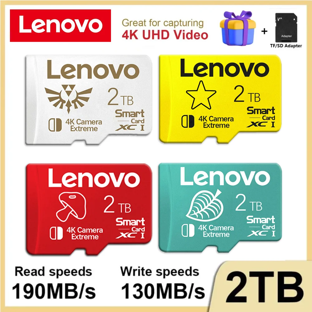 Tarjeta de memoria SD original Lenovo de 2 TB, tarjeta de memoria TF/SD de 128 GB, 256 GB y 512 ...