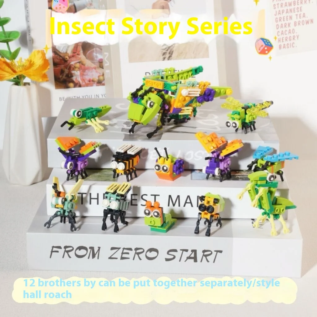 Mini-Insect-World-Animal-World-Building-Block12-in-1-Mantis-Model-Kit ...