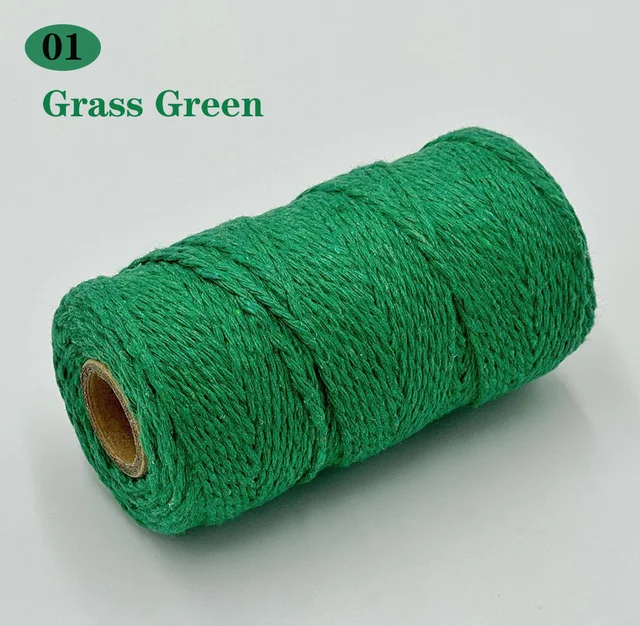 Macrame Soft 2mm Strand Cotton Cord Rope DIY Handcraft Benang | Yarn ...