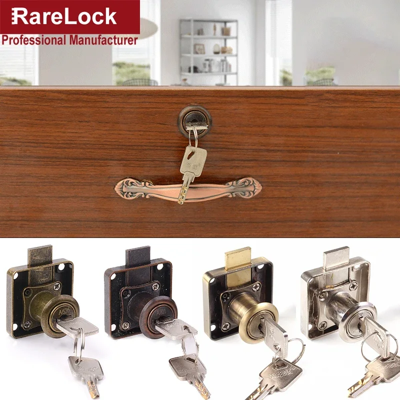 Drawer Lock Bronze with 2 Computer Keys 22 32mm Keyed Different DIY ...