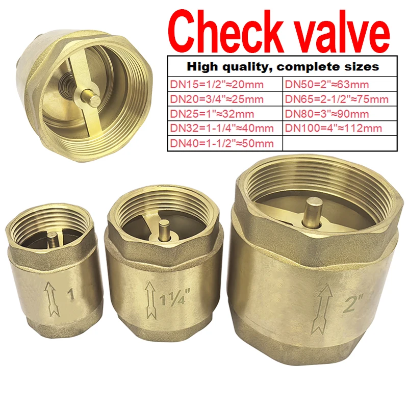 DN15~DN100 Brass Thickened Anti-reverse Water Check Valve Pipe Thread ...
