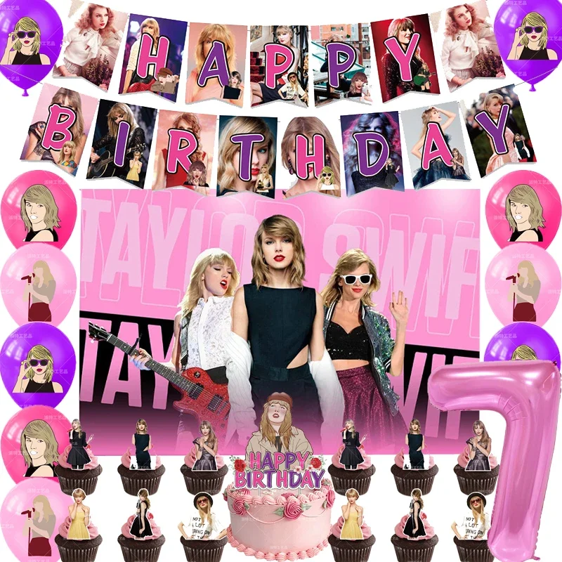 New-Idol-Theme-Taylor-Birthday-Party-Decora-o-Suprimentos-L-tex-Bal-o ...