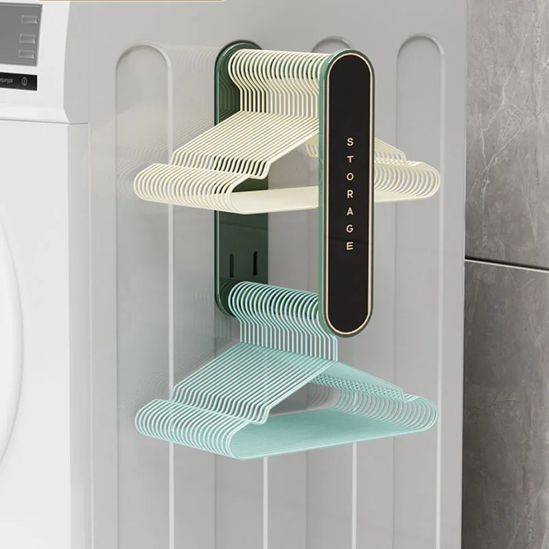 Double-Layer-Adjustable-Storage-Rack-Clothes-Hanger-Clip-Collector ...