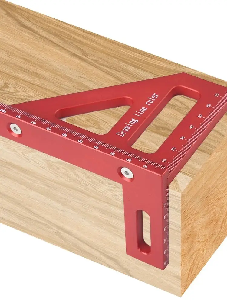 Aluminum-Alloy-Red-Miter-Triangle-Ruler-45-90-Woodworking-Square ...
